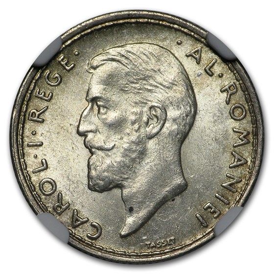 Buy 1914 Romania Silver 50 Bani Carol I MS-64 NGC | APMEX