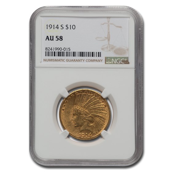 Buy 1914-S $10 Indian Gold Eagle AU-58 NGC | APMEX