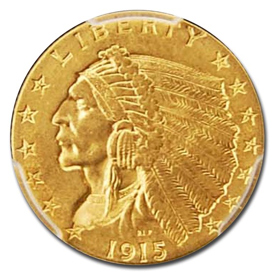 Buy 1915 $2.50 Indian Gold Quarter Eagle MS-62+ PCGS | APMEX