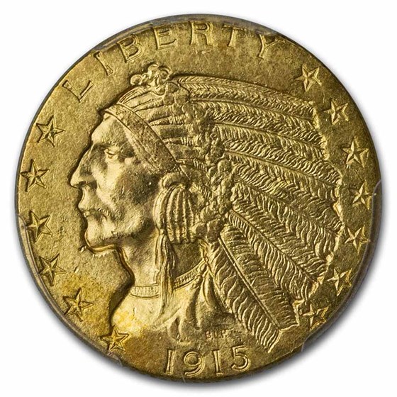 Buy 1915 $5 Indian Gold Half Eagle MS-61 PCGS | APMEX