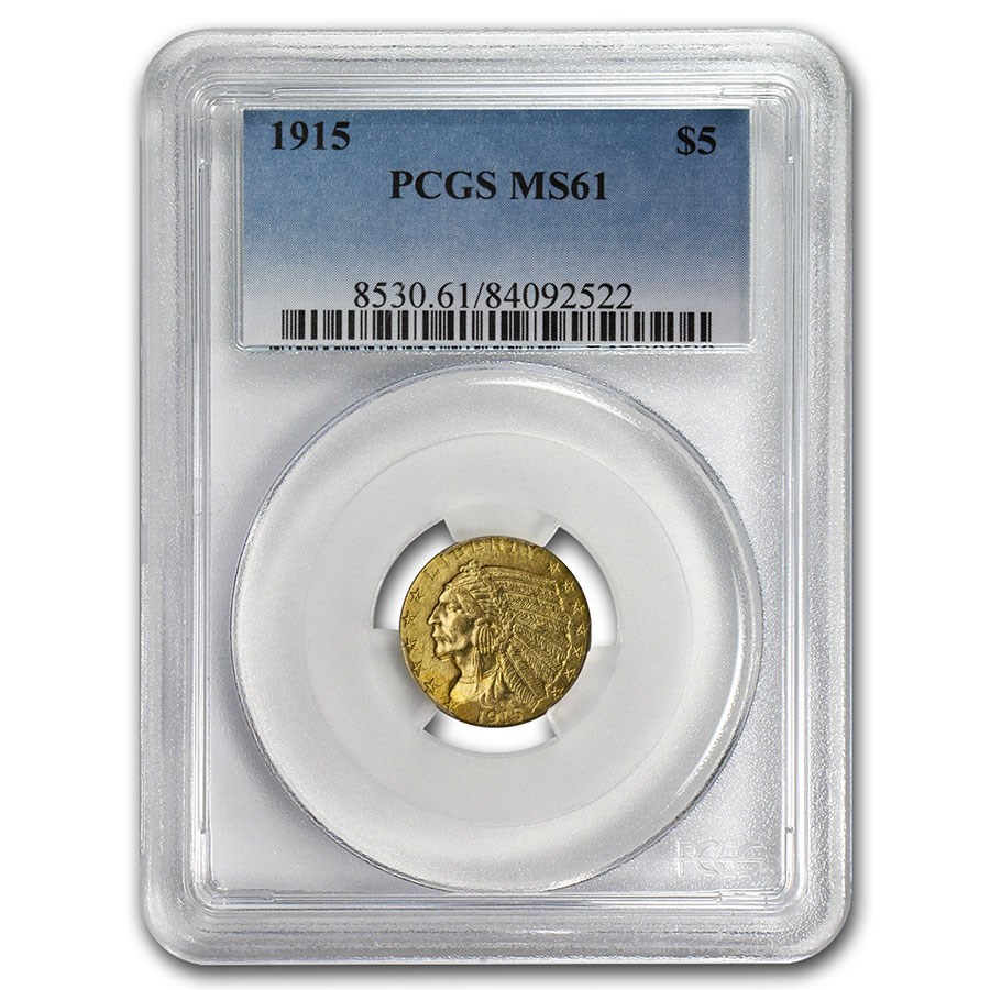 Buy 1915 $5 Indian Gold Half Eagle MS-61 PCGS | APMEX