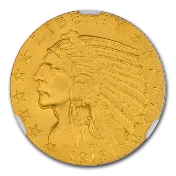 Buy 1915 $5 Indian Gold Half Eagle PF-67 NGC | APMEX