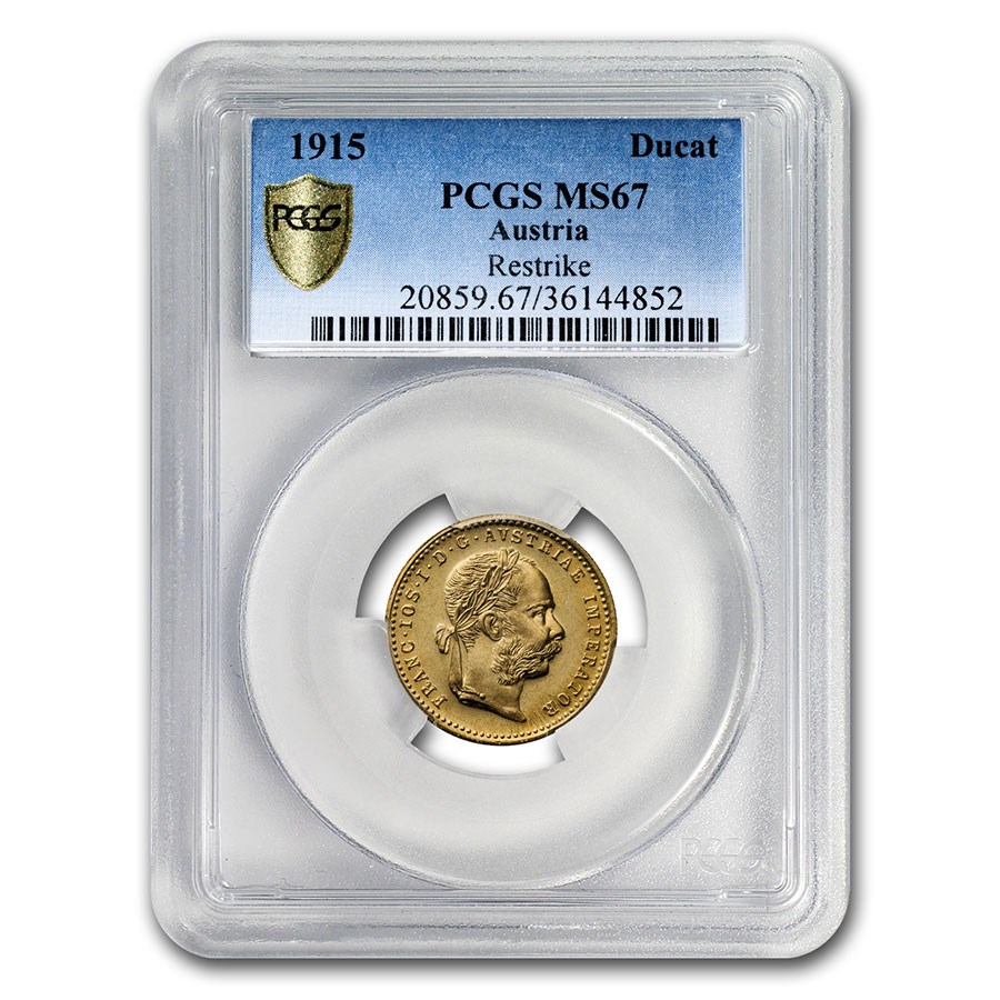 Buy 1915 Austria Gold Restrike 1 Ducat MS-67 PCGS | APMEX