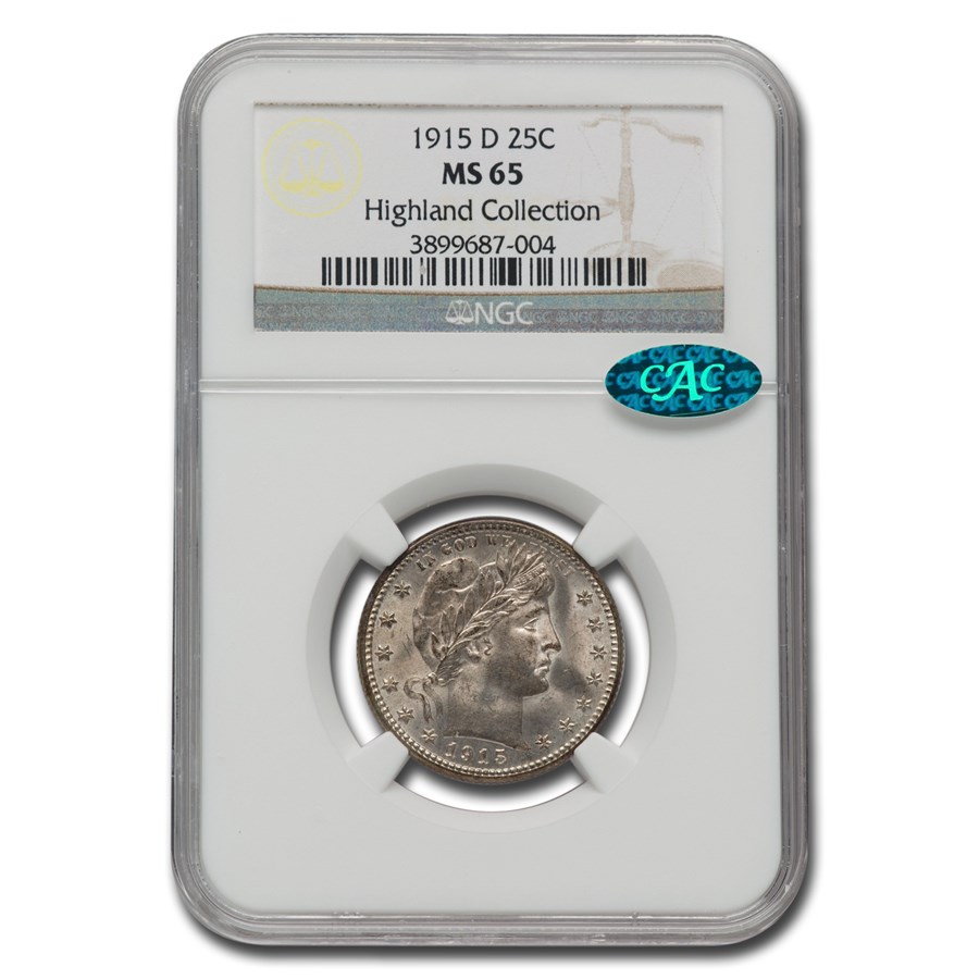 Buy 1915-D Barber Quarter MS-65 NGC CAC (Highland Collection) | APMEX