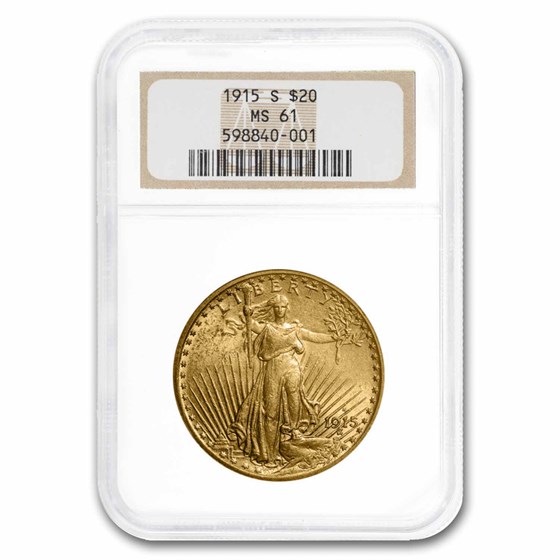 Buy 1915-S $20 St Gaudens Gold Double Eagle MS-61 NGC | APMEX