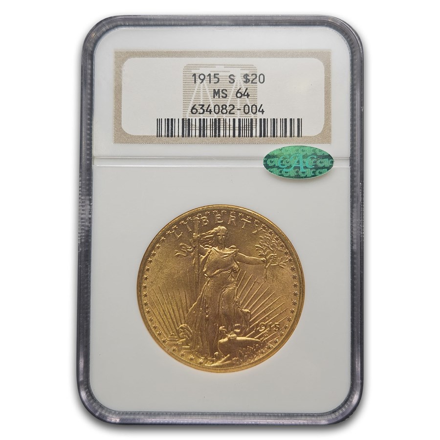 Buy 1915-S $20 St Gaudens Gold Double Eagle MS-64 NGC CAC | APMEX