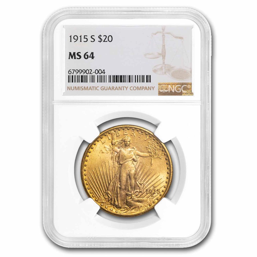 Buy 1915-S $20 St Gaudens Gold Double Eagle MS-64 NGC | APMEX