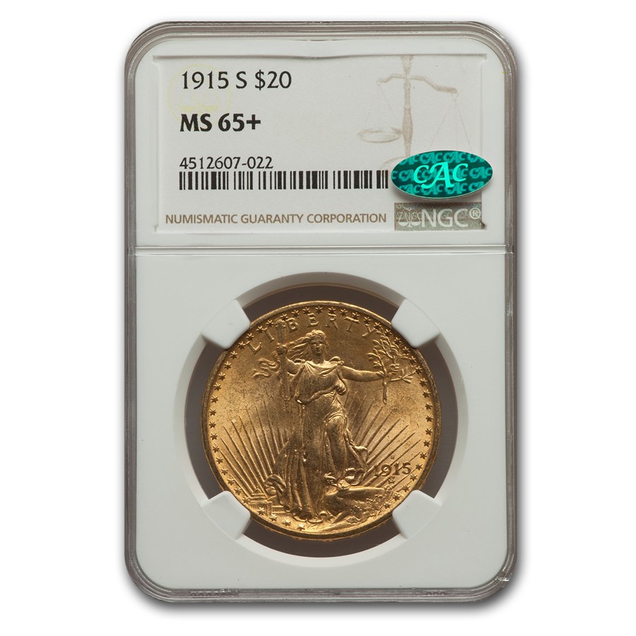 Buy 1915-S $20 St Gaudens Gold Double Eagle MS-65+ NGC CAC | APMEX