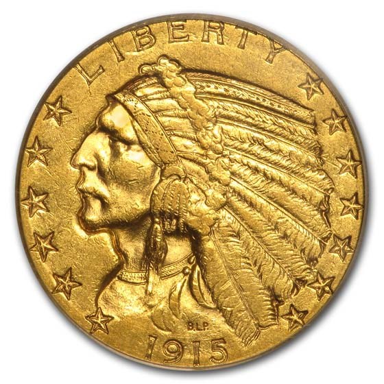Buy 1915-S $5 Indian Gold Half Eagle AU-50 PCGS | APMEX