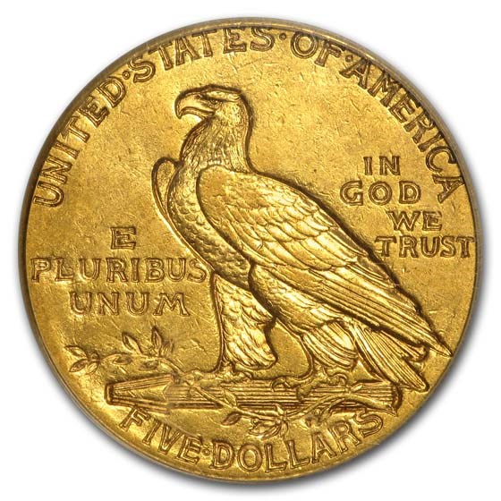 Buy 1915-S $5 Indian Gold Half Eagle AU-50 PCGS | APMEX