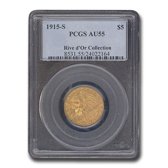 Buy 1915-S $5 Indian Gold Half Eagle AU-55 PCGS | APMEX
