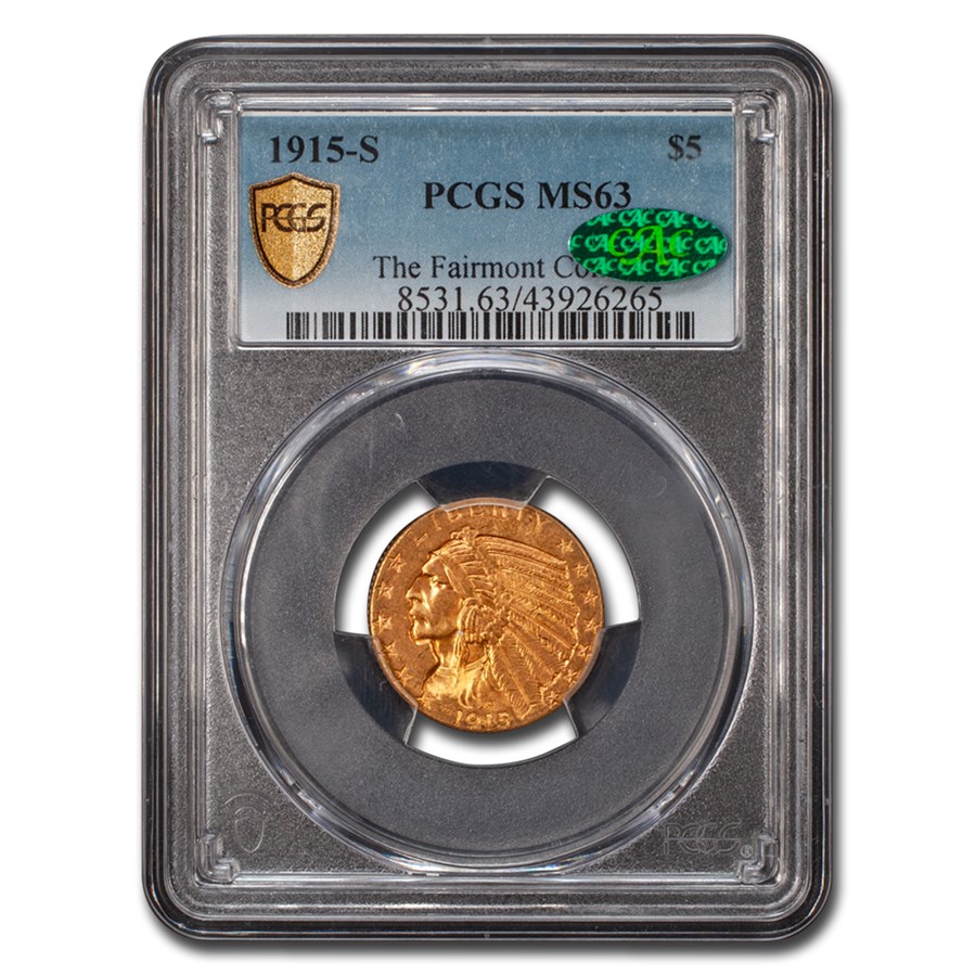 Buy 1915-S $5 Indian Gold Half Eagle MS-63 PCGS CAC | APMEX
