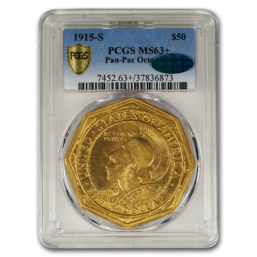 Buy 1915-S $50 Panama Pacific Octagonal MS-63+ PCGS CAC | APMEX