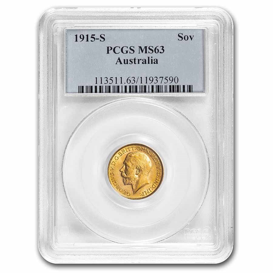 Buy 1915-S Australia Gold Sovereign George V MS-63 PCGS | APMEX