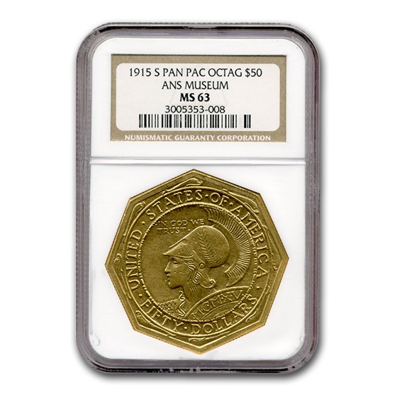 Buy 1915-S Gold $50 Panama-Pacific Octagonal MS-63 NGC | APMEX