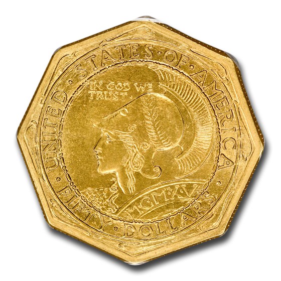 Buy 1915-S Gold $50 Panama Pacific Octagonal MS-63 PCGS CAC | APMEX