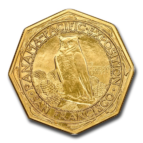 Buy 1915-S Gold $50 Panama Pacific Octagonal MS-63 PCGS CAC | APMEX
