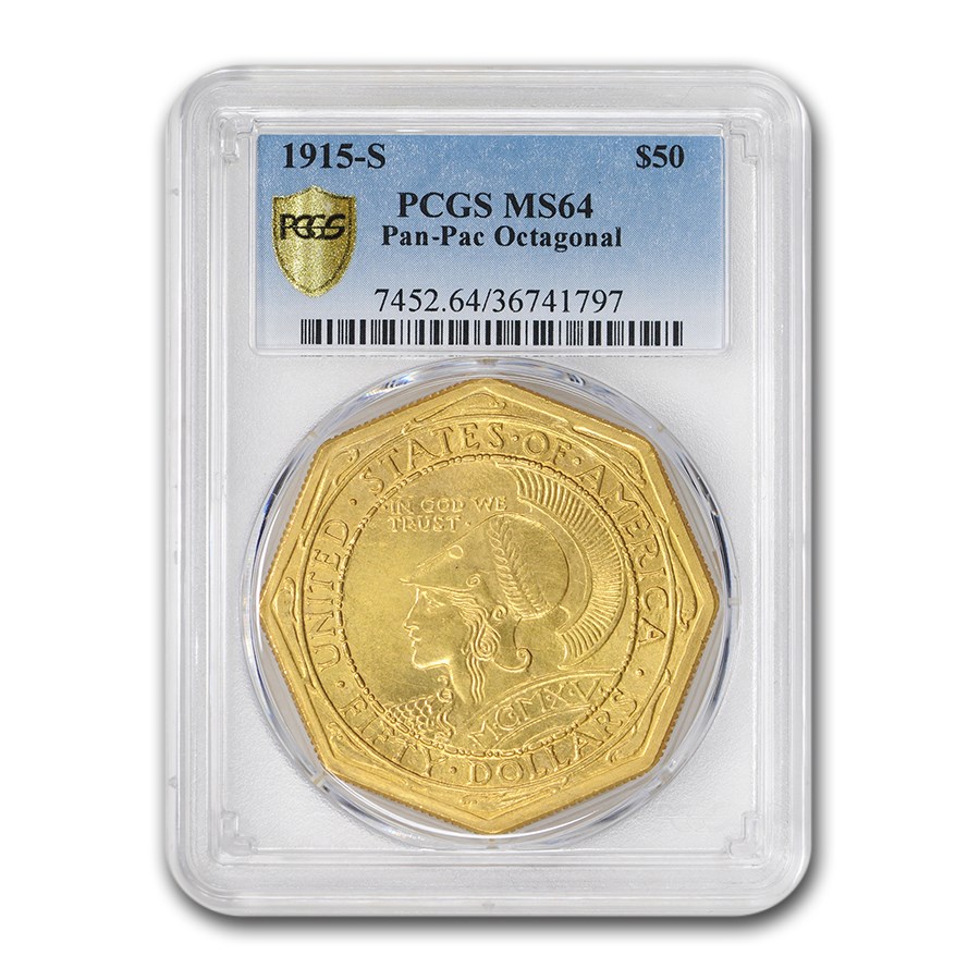 Buy 1915-S Gold $50 Panama Pacific Octagonal MS-64 PCGS | APMEX