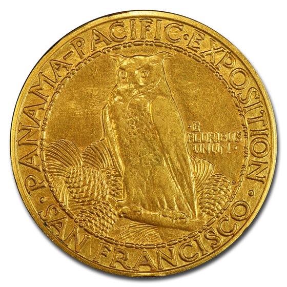 Buy 1915-S Gold $50 Panama Pacific Round AU-55 PCGS | APMEX