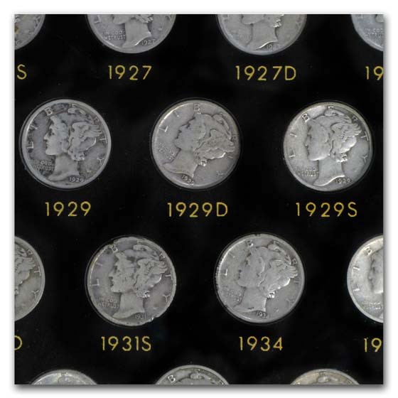 Buy 1916-1945 Complete Mercury Dime Set (Capital Plastic Holder) | APMEX