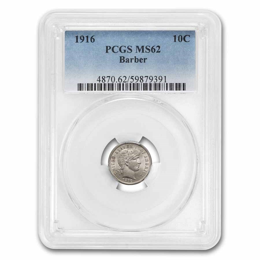 Buy 1916 Barber Dime MS-62 PCGS | APMEX