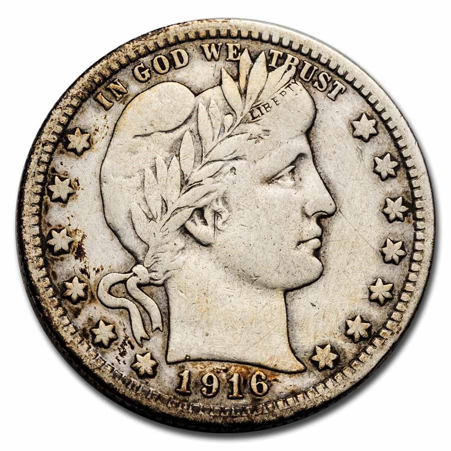 Buy 1916 Barber Quarter VF (Details) | APMEX