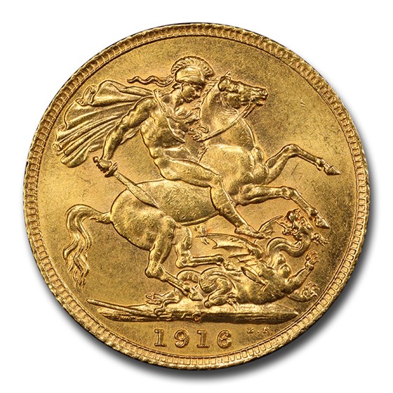 Buy 1916-C Canada Gold Sovereign George V MS-62 PCGS | APMEX