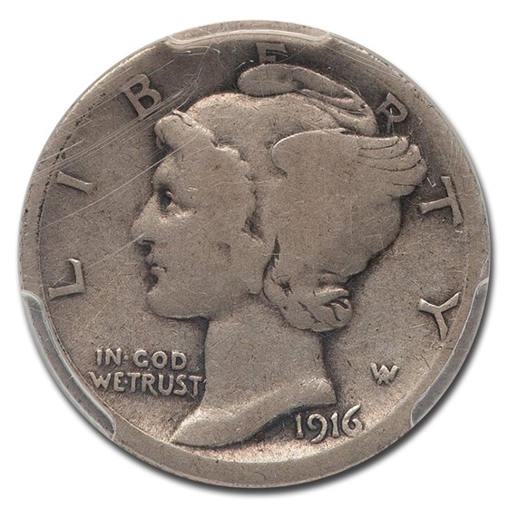 Buy 1916-D Mercury Dime VG-08 PCGS | APMEX
