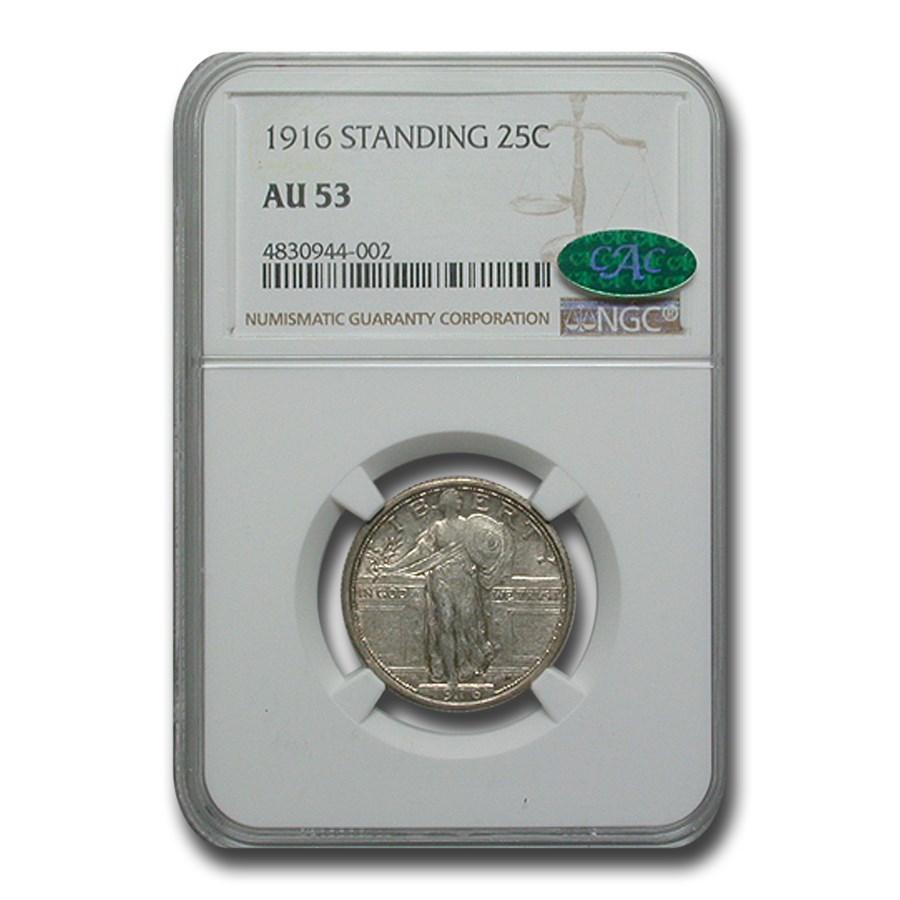 Buy 1916 Standing Liberty Quarter AU-53 NGC CAC | APMEX