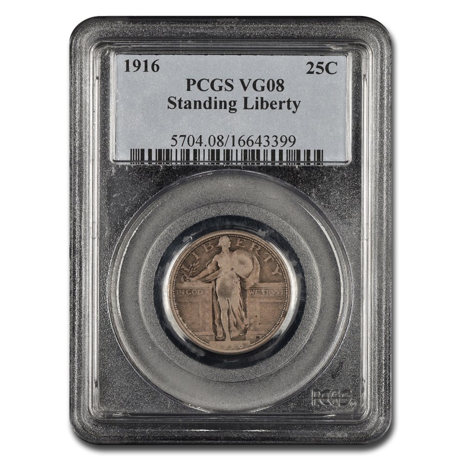 Buy 1916 Standing Liberty Quarter VG-8 PCGS | APMEX