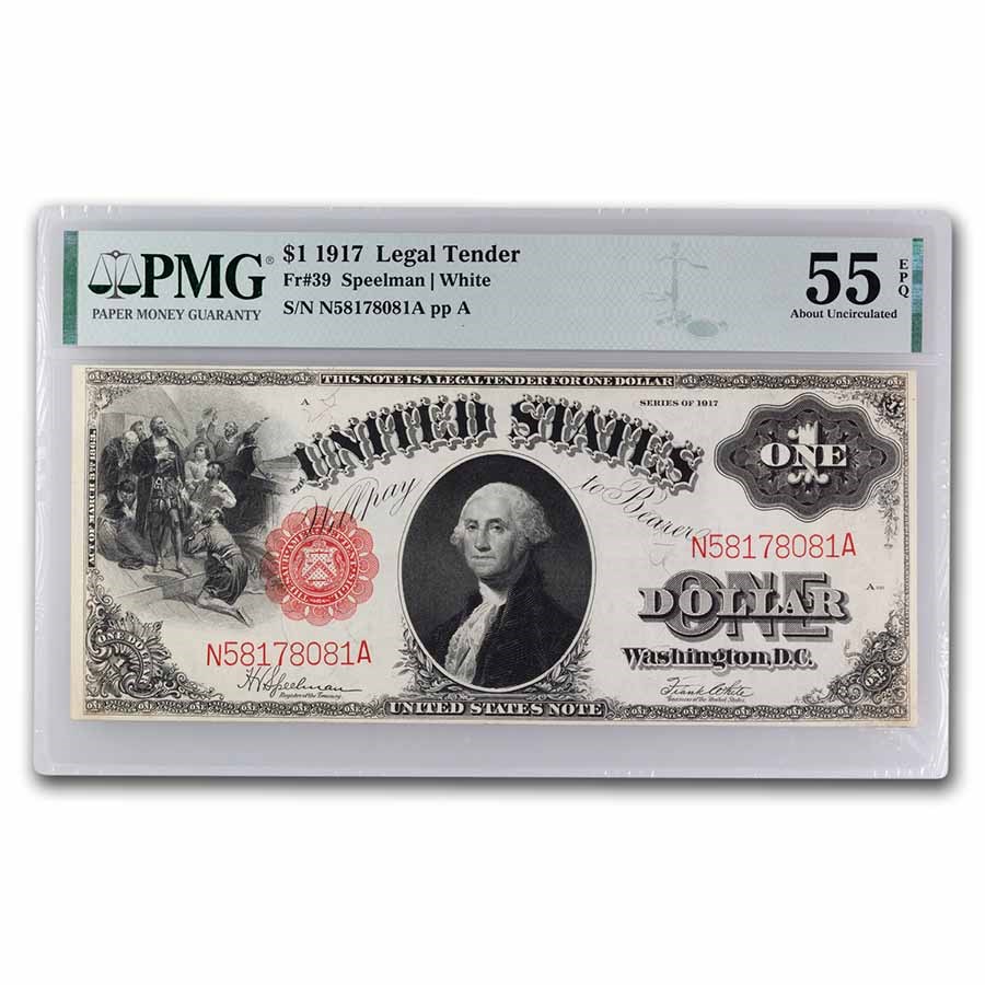 Buy 1917 $1.00 Legal Tender Washington AU-55 EPQ PMG (Fr#39) | APMEX