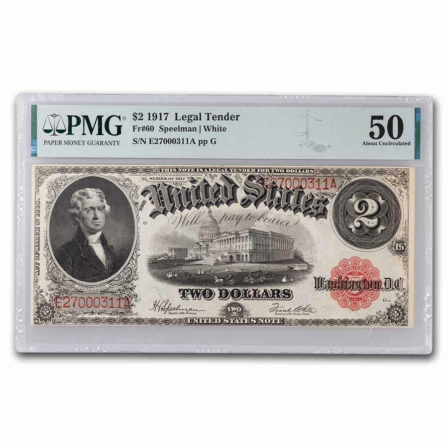 Buy 1917 $2.00 Legal Tender AU-50 PMG (Fr#60) | APMEX
