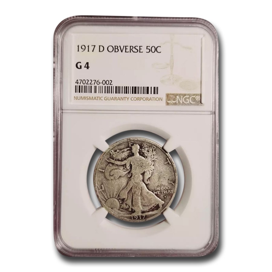 Buy 1917-D Obverse Walking Liberty Half Dollar Good-4 NGC | APMEX