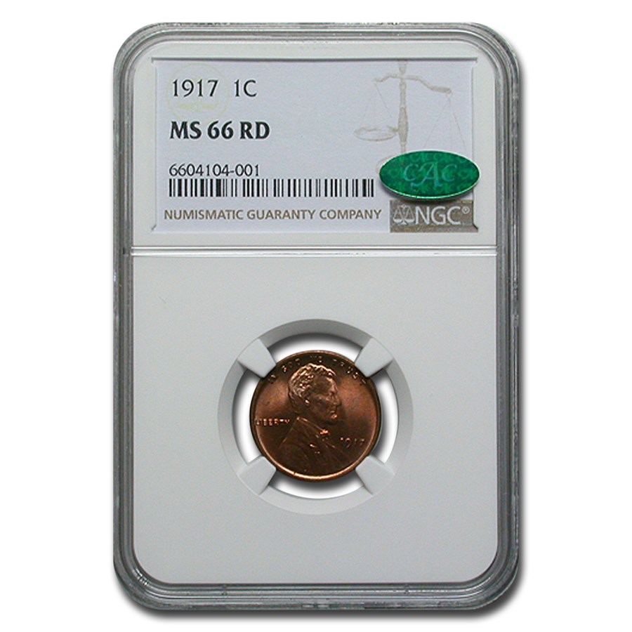 Buy 1917 Lincoln Cent MS-66 NGC CAC (Red) | APMEX