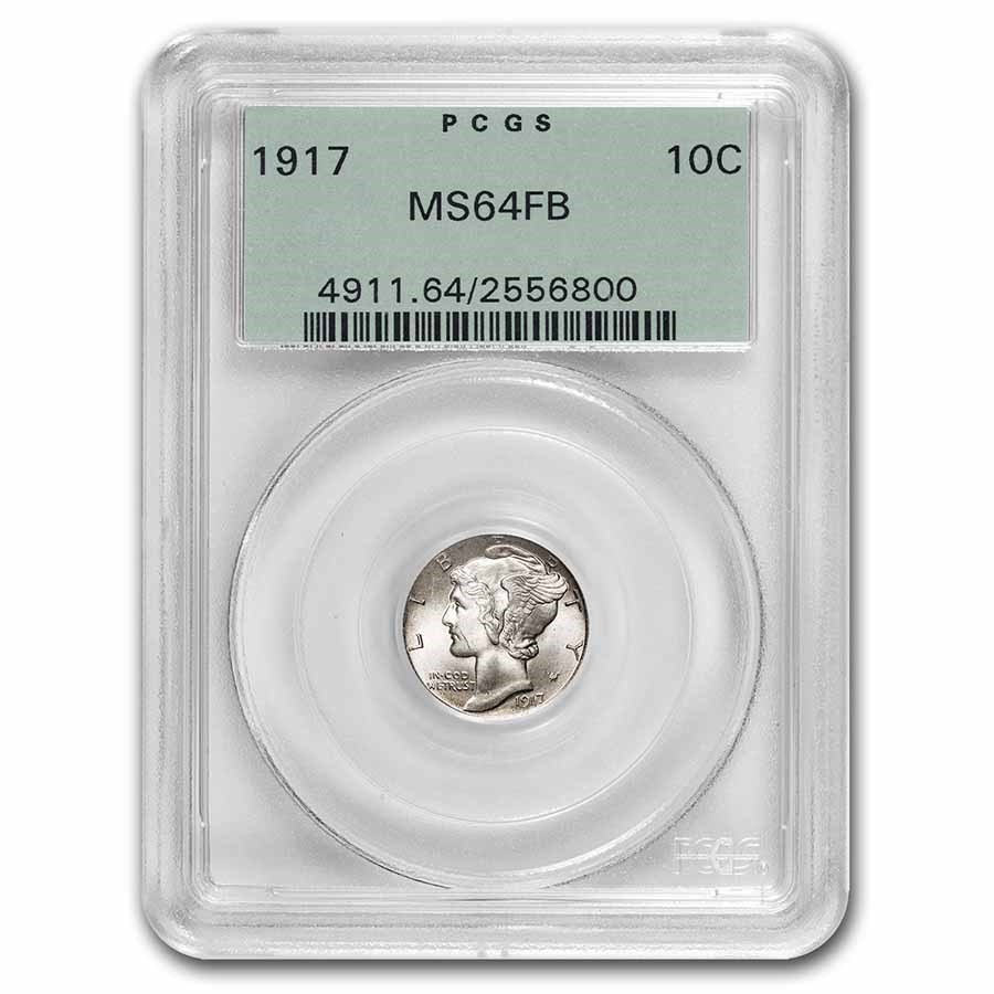 Buy 1917 Mercury Dime MS-64 PCGS (FB, OGH) | APMEX