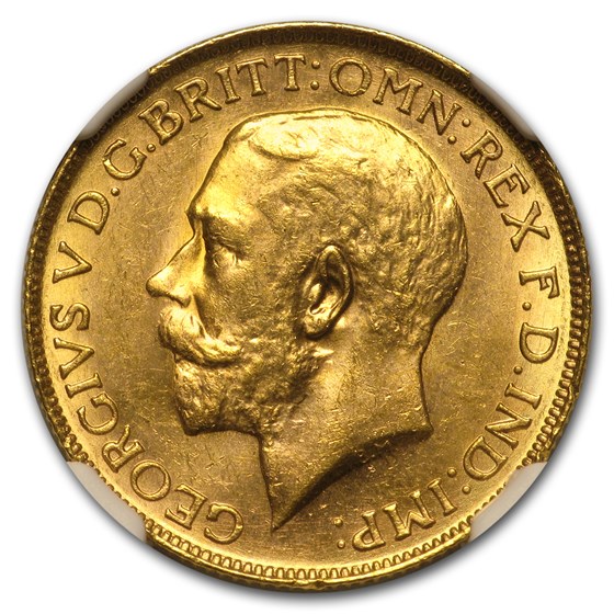 Buy 1917-P Australia Gold Sovereign George V MS-62 NGC | APMEX