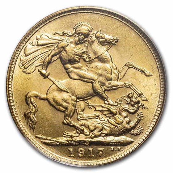 Buy 1917-S Australia Gold Sovereign George V MS-63 PCGS | APMEX