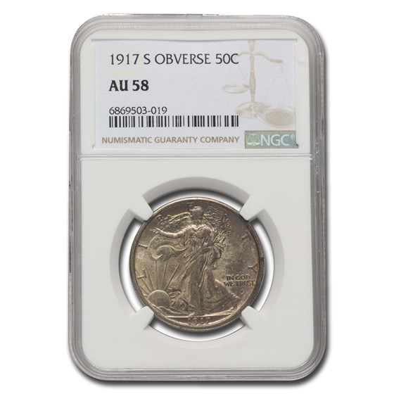 Buy 1917-S Obverse Walking Liberty Half Dollar AU-58 NGC | APMEX
