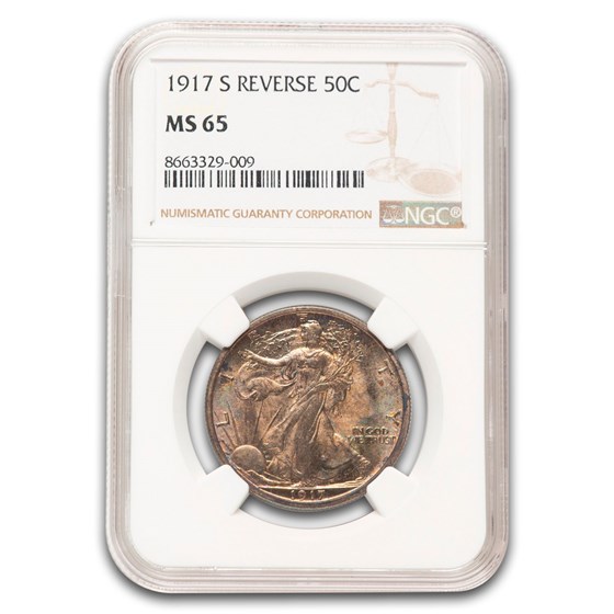 Buy 1917-S Reverse Walking Liberty Half Dollar MS-65 NGC | APMEX