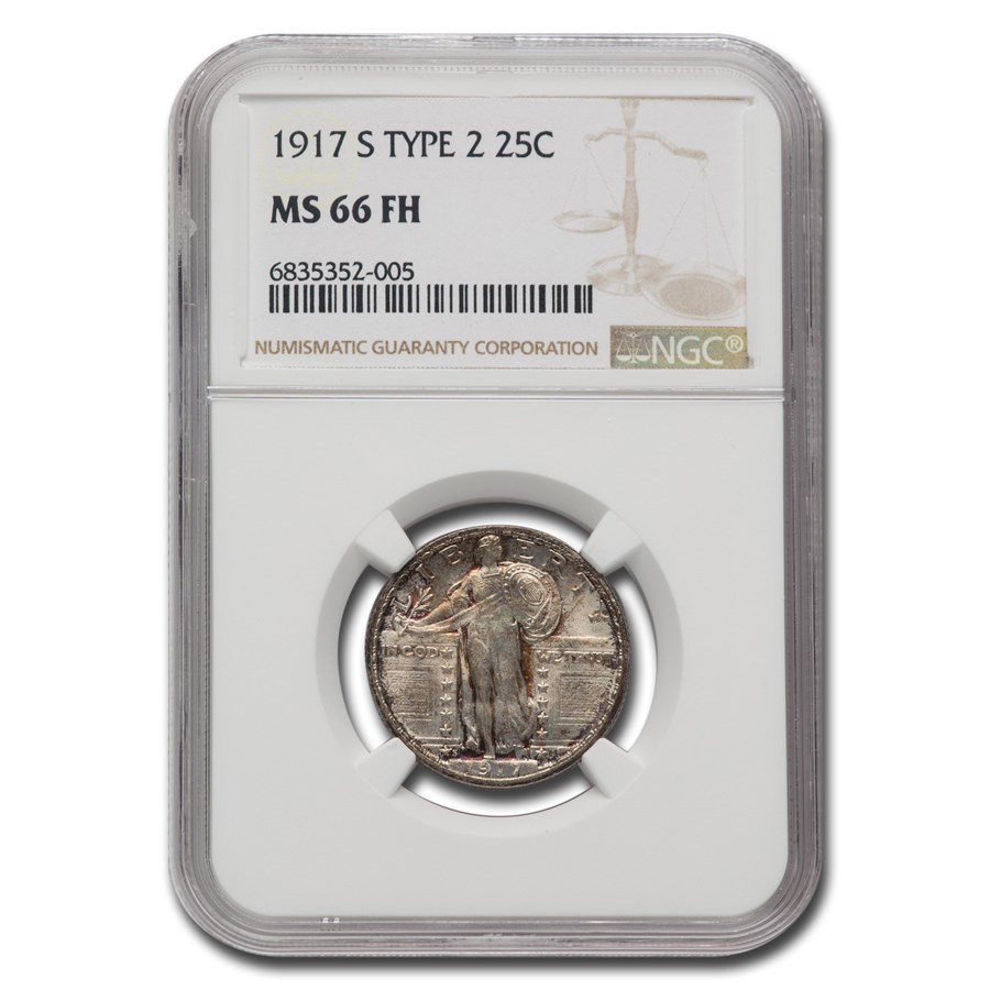 1917-S Standing Liberty Quarter Type-II MS-66 NGC (FH)