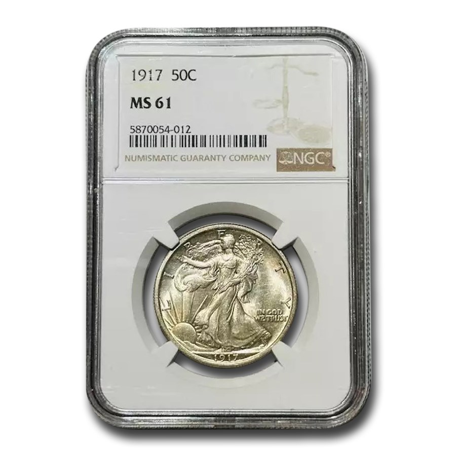 1917 Walking Liberty Half Dollar MS-61 NGC