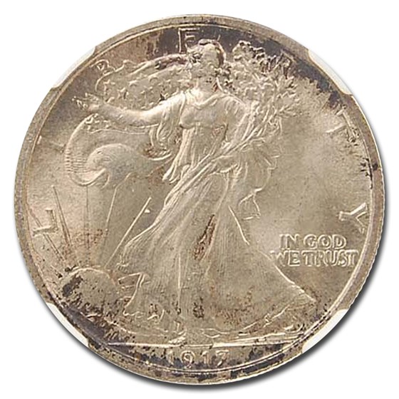 Buy 1917 Walking Liberty Half Dollar MS-65 Toned | APMEX