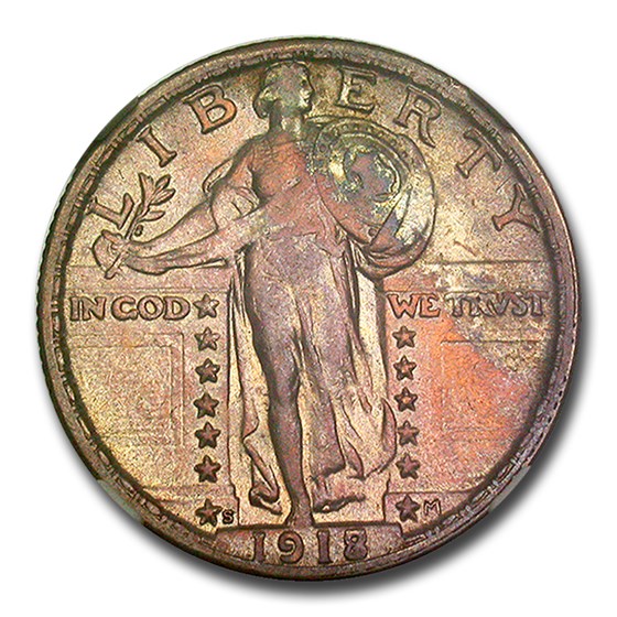 1918/7-S Standing Liberty Quarter AU-53 NGC