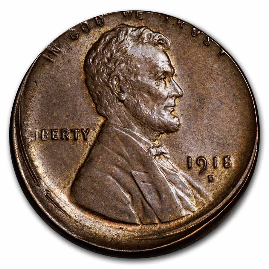 Buy 1918-D Lincoln Cent 10% Off Center BU (Brown) | APMEX