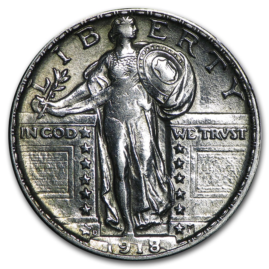 Buy 1918-D Standing Liberty Quarter AU Details (Cleaned) | APMEX