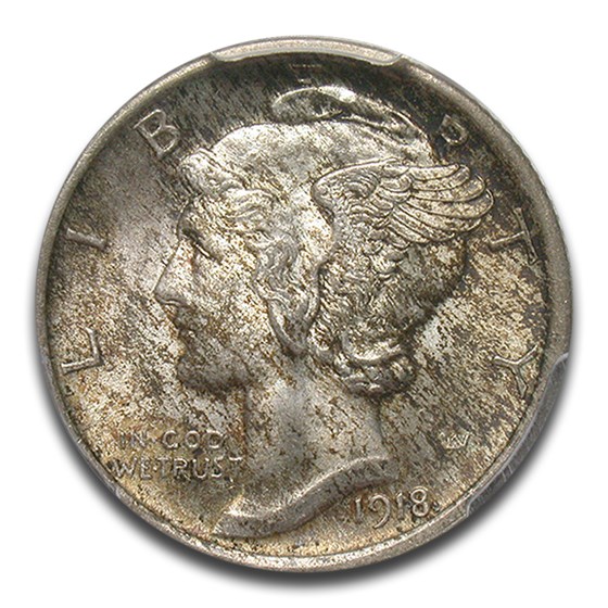 Buy 1918 Mercury Dime MS-65 PCGS (FB) | APMEX