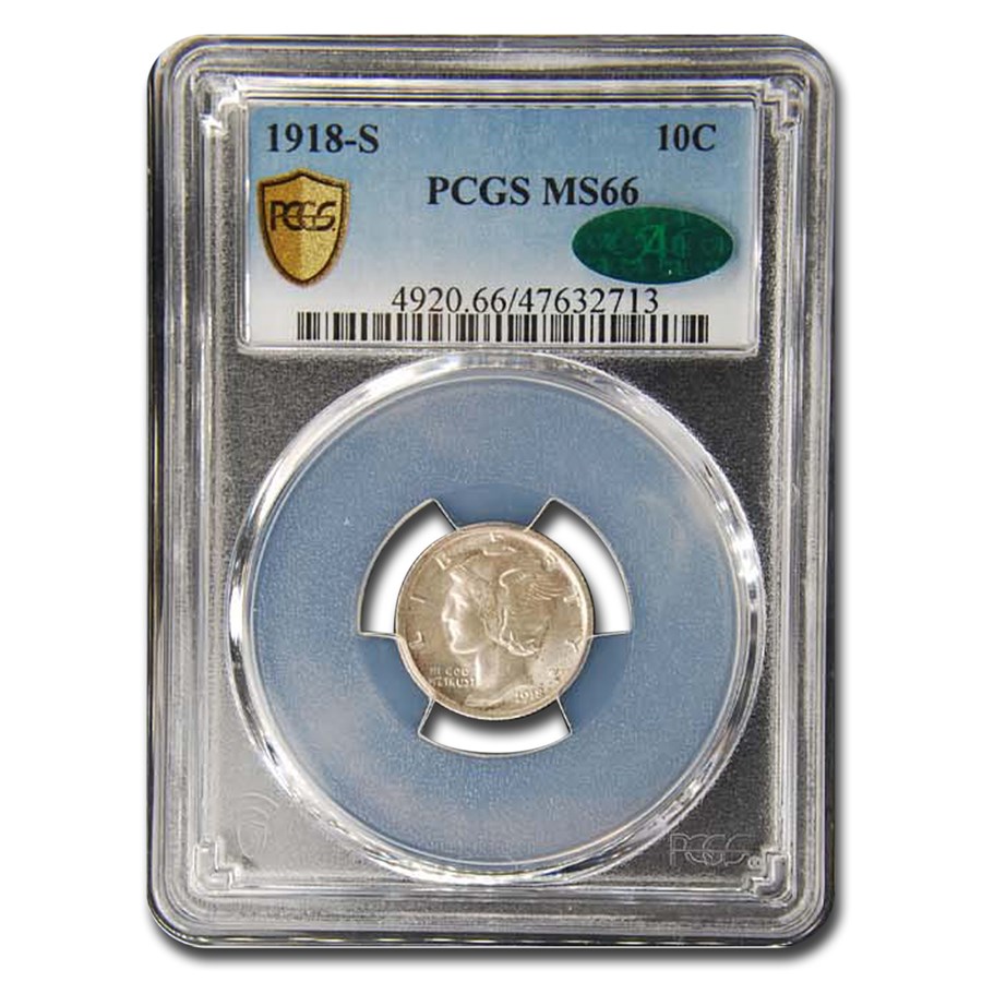 Buy 1918-S Mercury Dime MS-66 PCGS CAC | APMEX