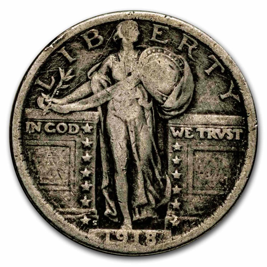 Buy 1918-S Standing Liberty Quarter Fine Details | APMEX