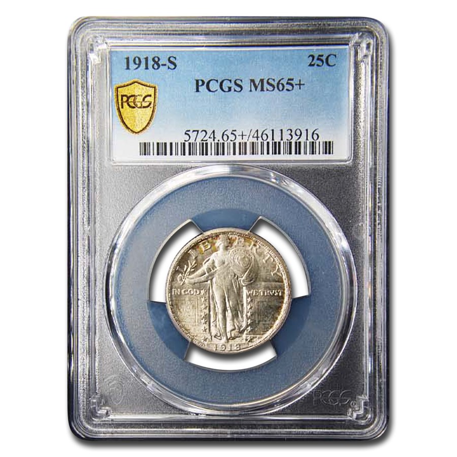 Buy 1918-S Standing Liberty Quarter MS-65+ PCGS | APMEX