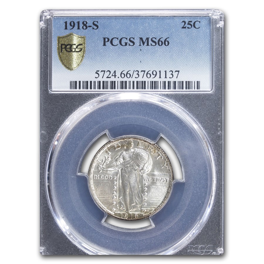 Buy 1918-S Standing Liberty Quarter MS-66 PCGS | APMEX